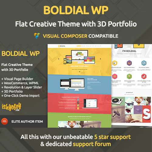 Boldial WP – Flat Creative Theme with 3D Portfolio - WP Starter Pack