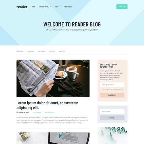 MyThemeShop Reader WordPress Theme - WP Starter Pack