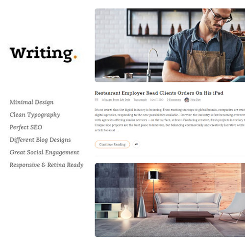 Writing Blog – Personal Blog - WP Starter Pack